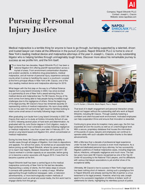 Pursuing Personal Injury Justice | AI Magazine Feature | Napoli ...
