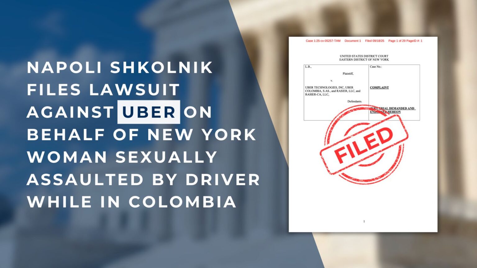 Napoli Shkolnik Files Lawsuit Against Uber On Behalf Of New York Woman ...